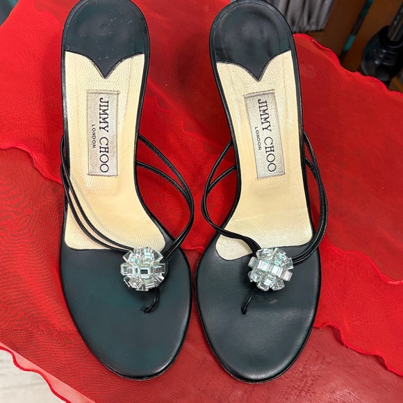 Jimmy Choo | Shoes | Jimmy Choo Vintage Kuwait Black Heeled Sandals ...